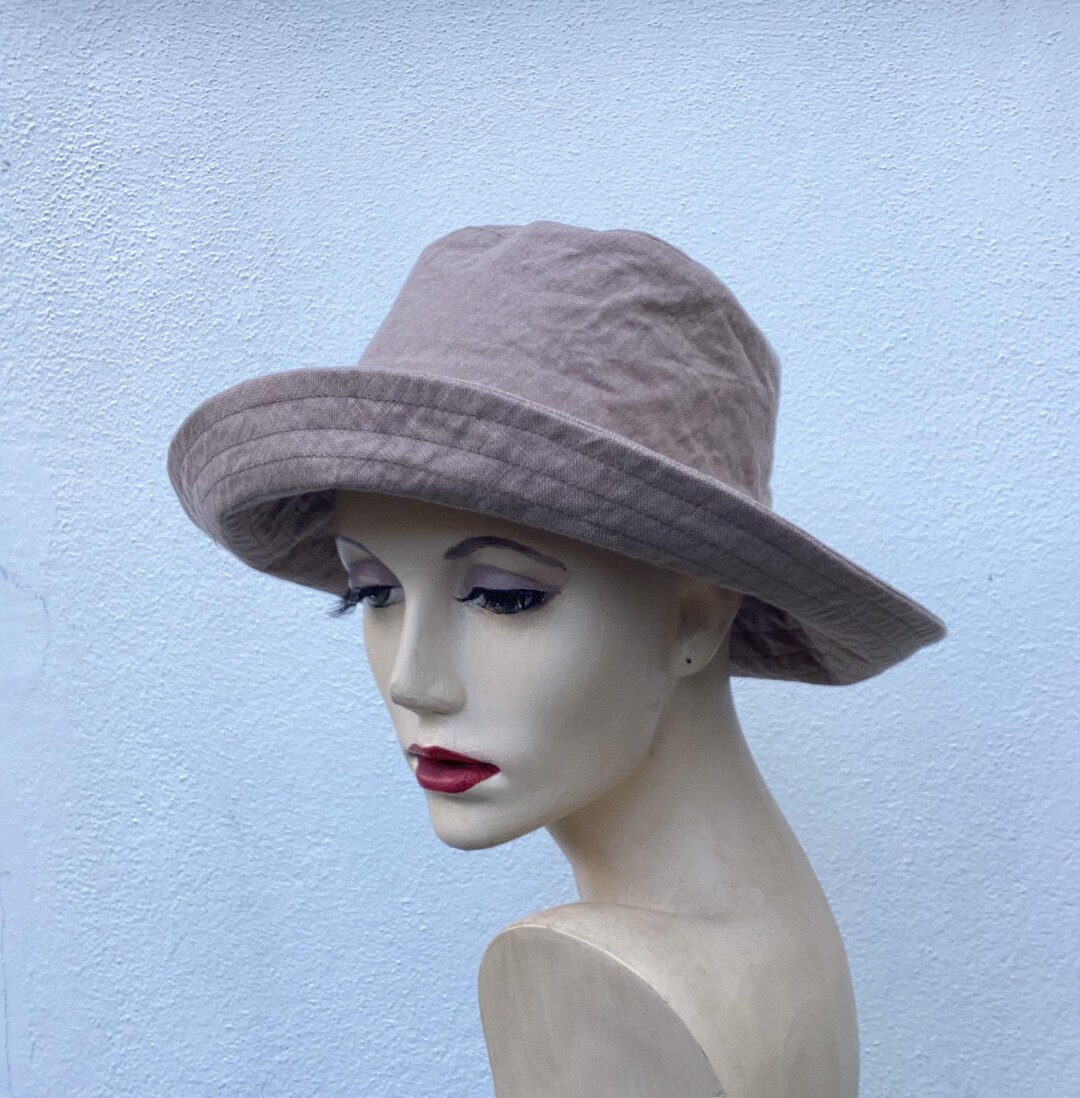 Wide Brim Linen Summer Hat, Linen Sun Hat, Sun Hat, Handmade Summer Hat ...