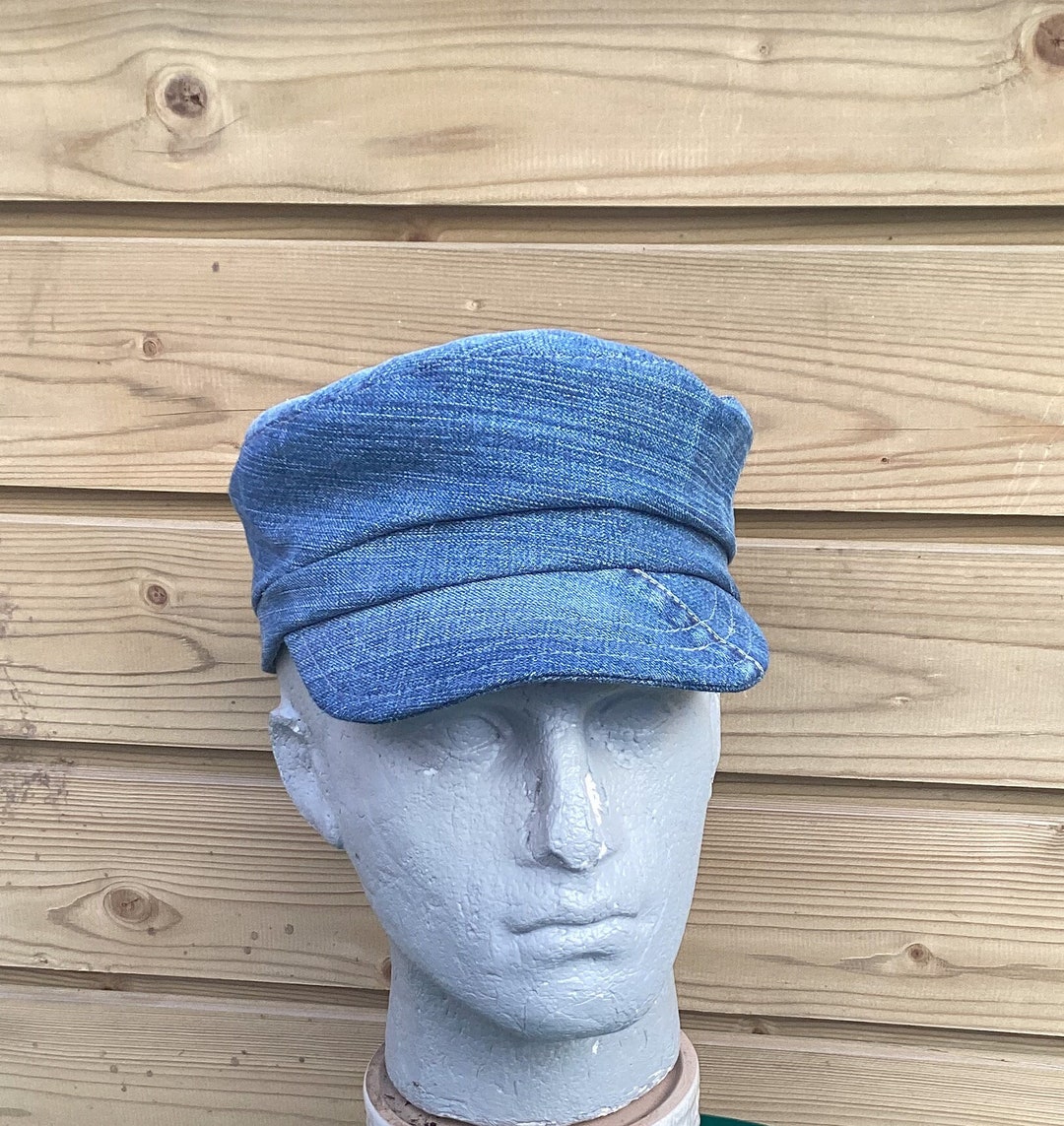 Vintage-inspired Denim Fisherman Cap - Upcycled Jeans Hat for a ...