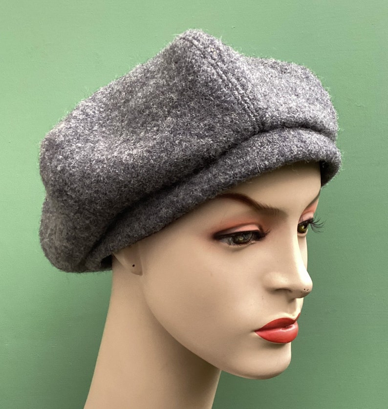 Grey Boiled Wool 6 Panel Beret Wool Tam - Etsy