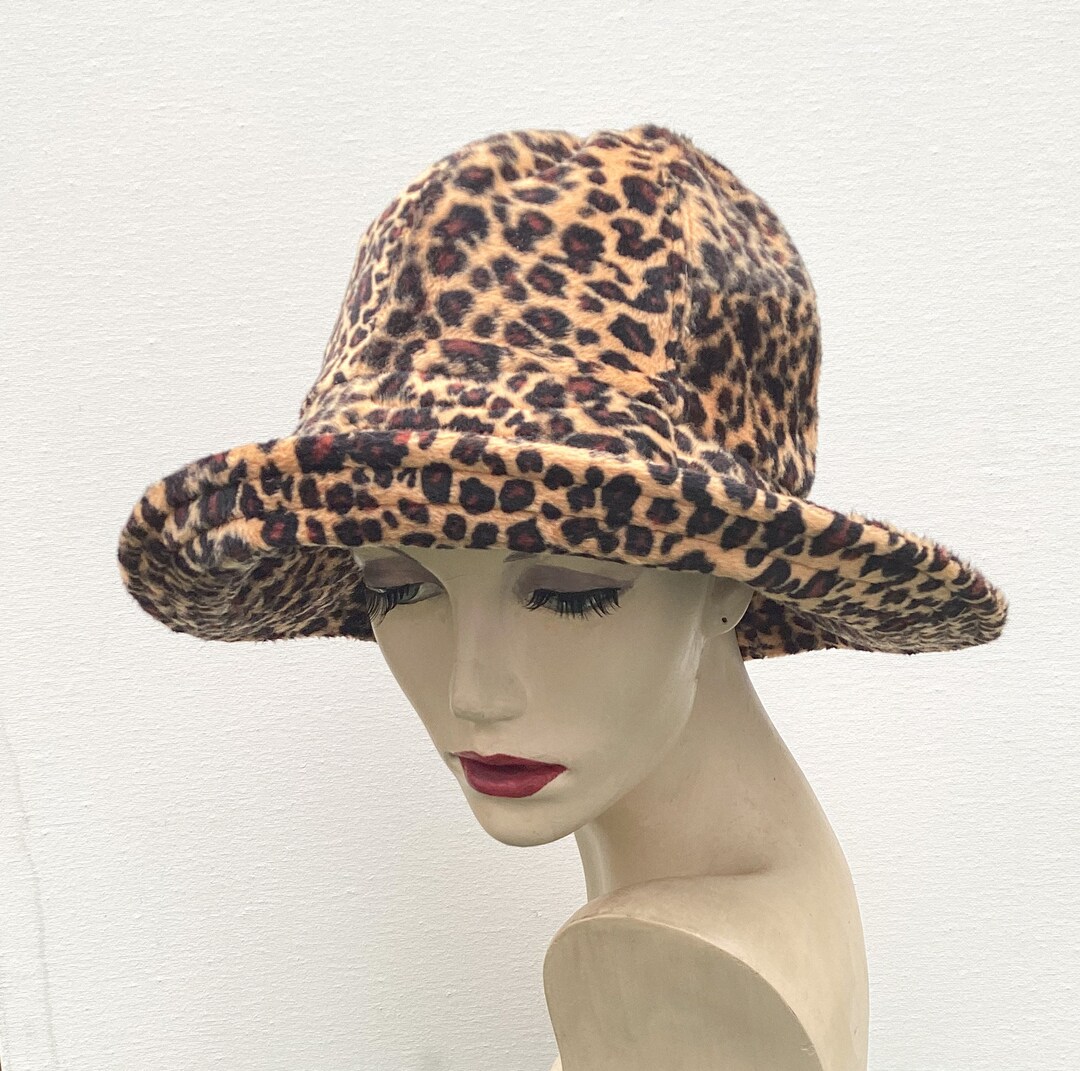 Lux Velvet Velboa Leopard Skin Hat, Mob Wife Aesthetic - Etsy