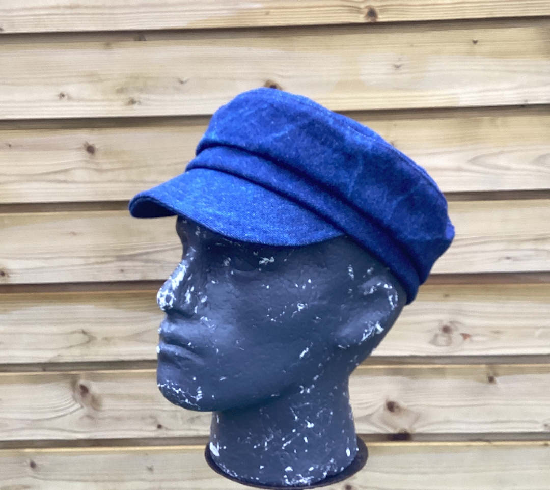 Upcycled Denim Fisherman Cap: Dark Blue Fiddler Hat (size X/L) - Etsy