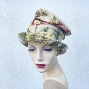 Eco-friendly Artisan Top Hat, Floral Tapestry Fabric, Unconstructed Top ...