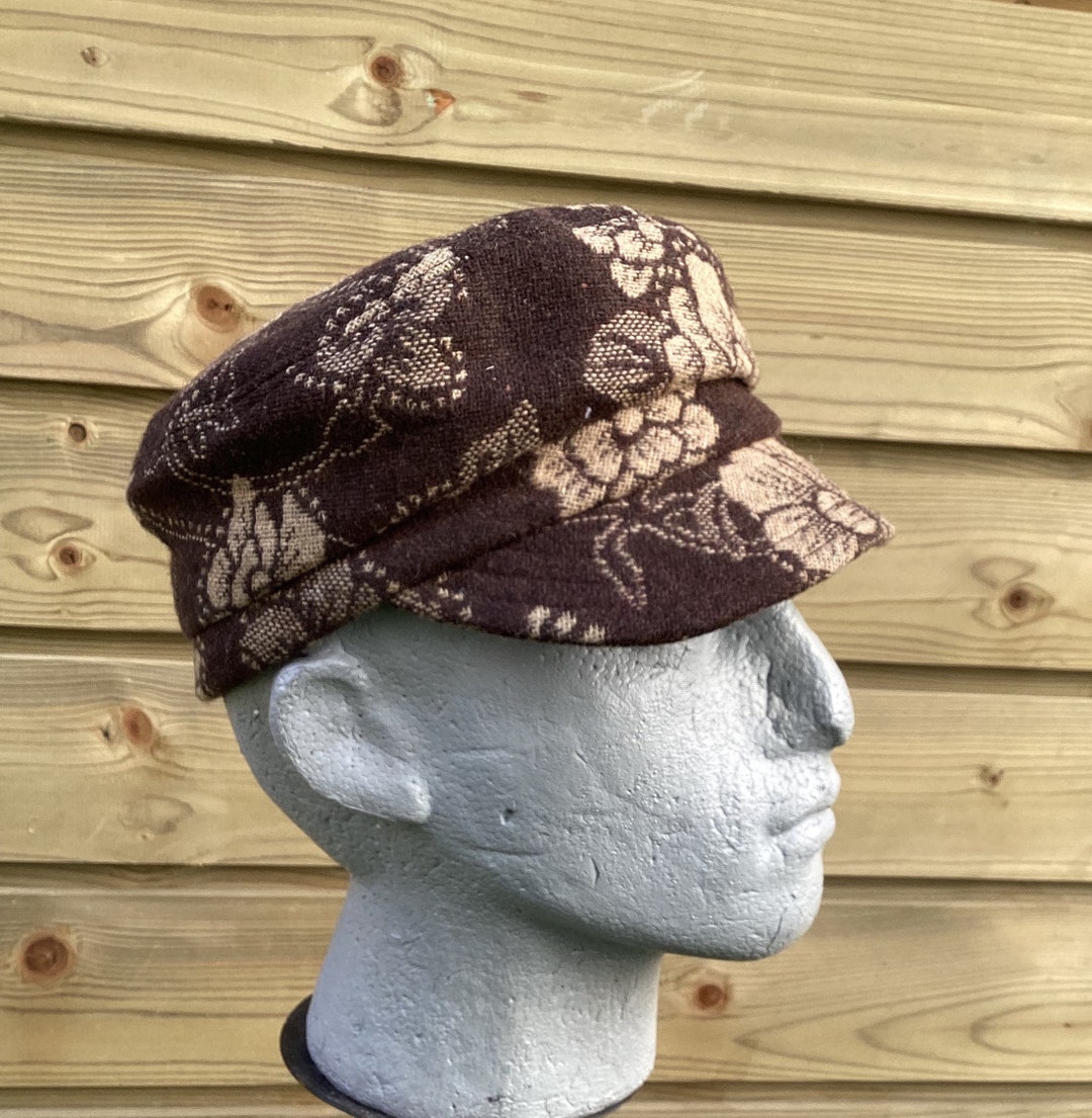 Floral Wool Fisherman Cap Made From Recycled Fabric Fiddler - Etsy