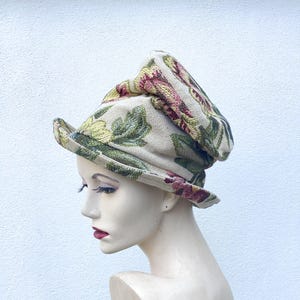 Eco-friendly Artisan Top Hat, Floral Tapestry Fabric, Unconstructed Top ...