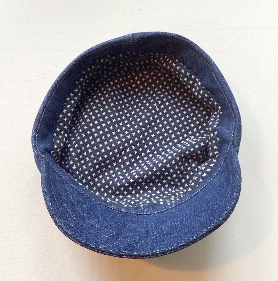 Upcycled Denim Fisherman Cap: Dark Blue Fiddler Hat (size X/L) - Etsy