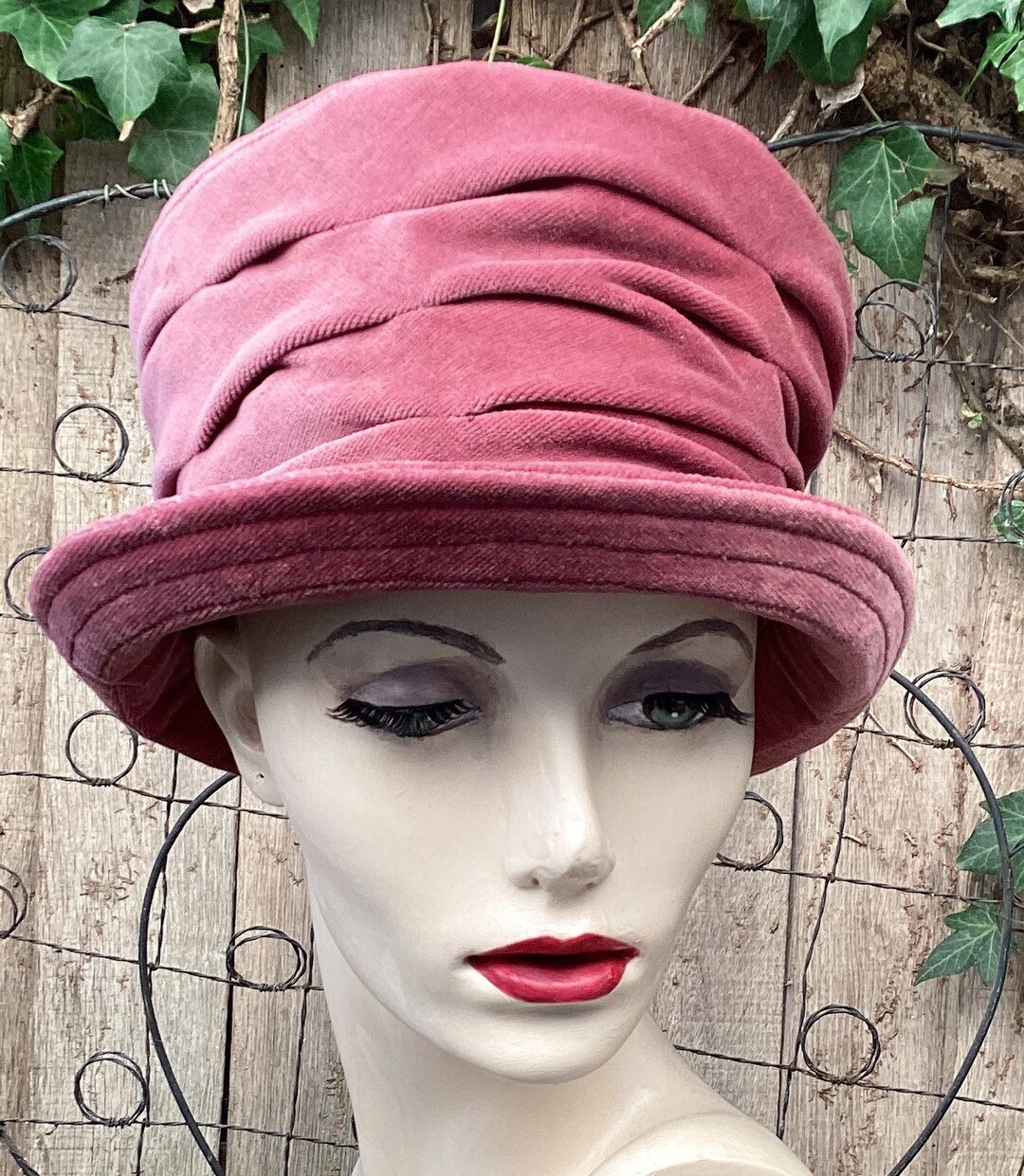 Pink Velvet Top Hat Made From Recycled Fabric, Slouchy Top Hat - Etsy