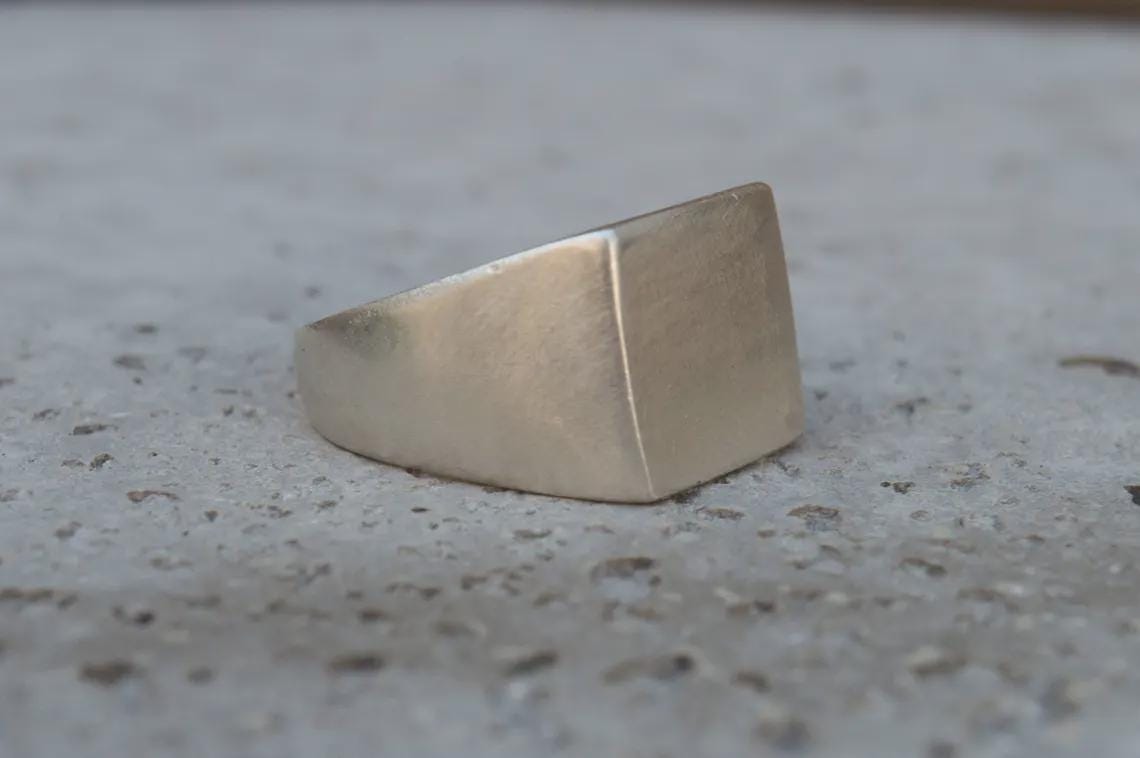 925 Sterling Silver Signet Ring, Square Signet Ring, Men Silver Signet ...