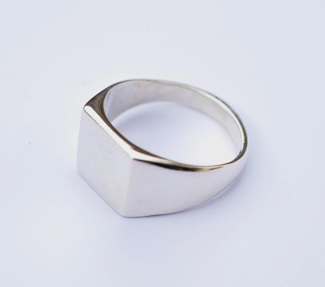 925 Sterling Silver Signet Ring, Square Signet Ring, Men Silver Signet ...