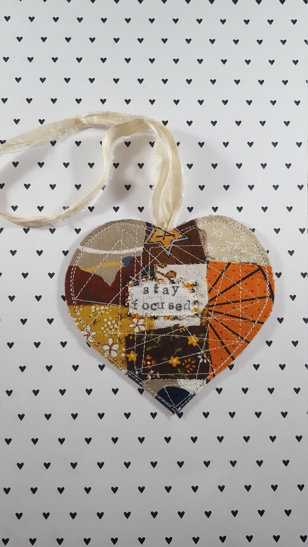 Fabric Hearts, Positive Affirmations, Self Love, Heart Ornament ...
