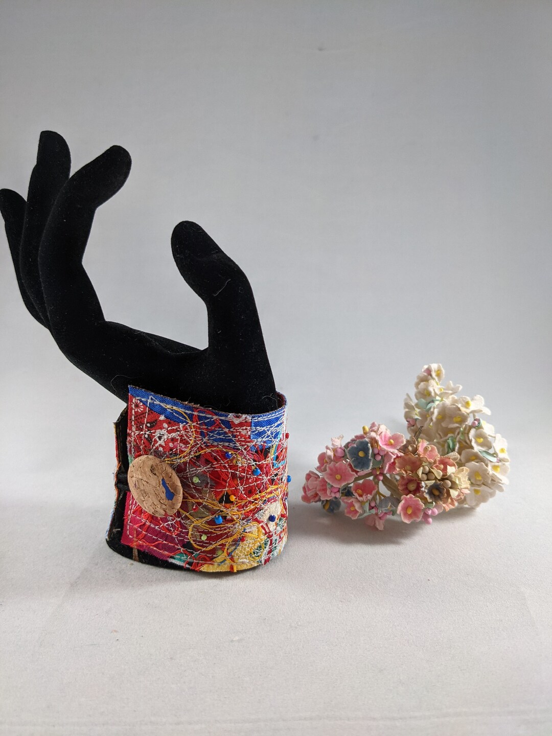 Cuff Bracelet, Fabric Wrist Cuff, Fabric Jewelry, Textile Cuff Bracelet ...