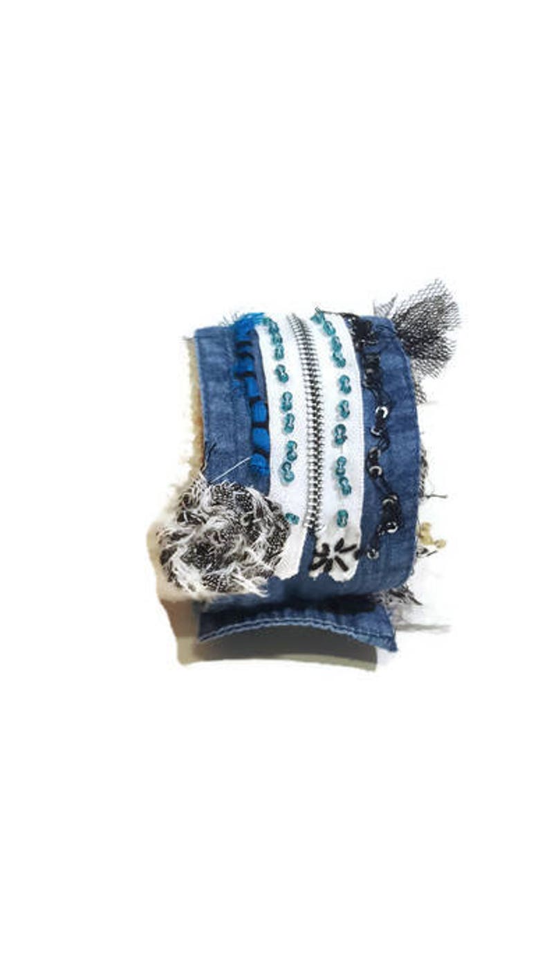 Cuff Bracelet Fabric Bracelet Textile Bracelet Zipper Cuff - Etsy