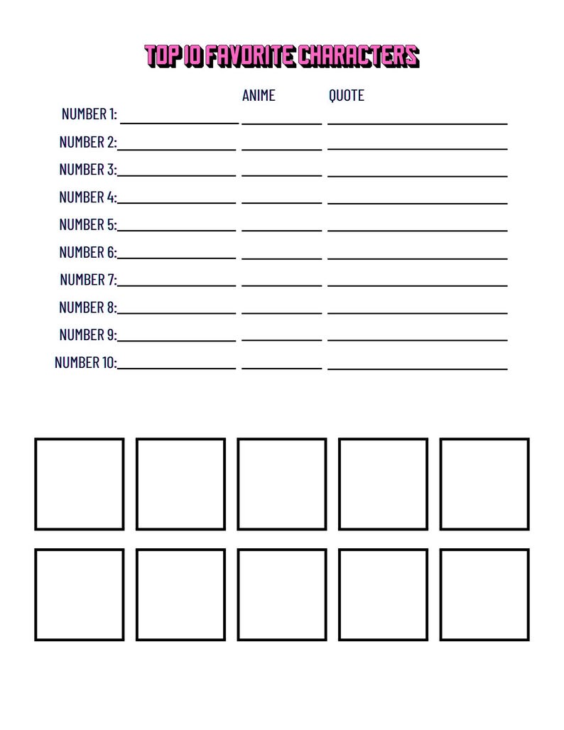 Printable Anime Review Template I Anime Rating Sheet I Otaku Journal ...