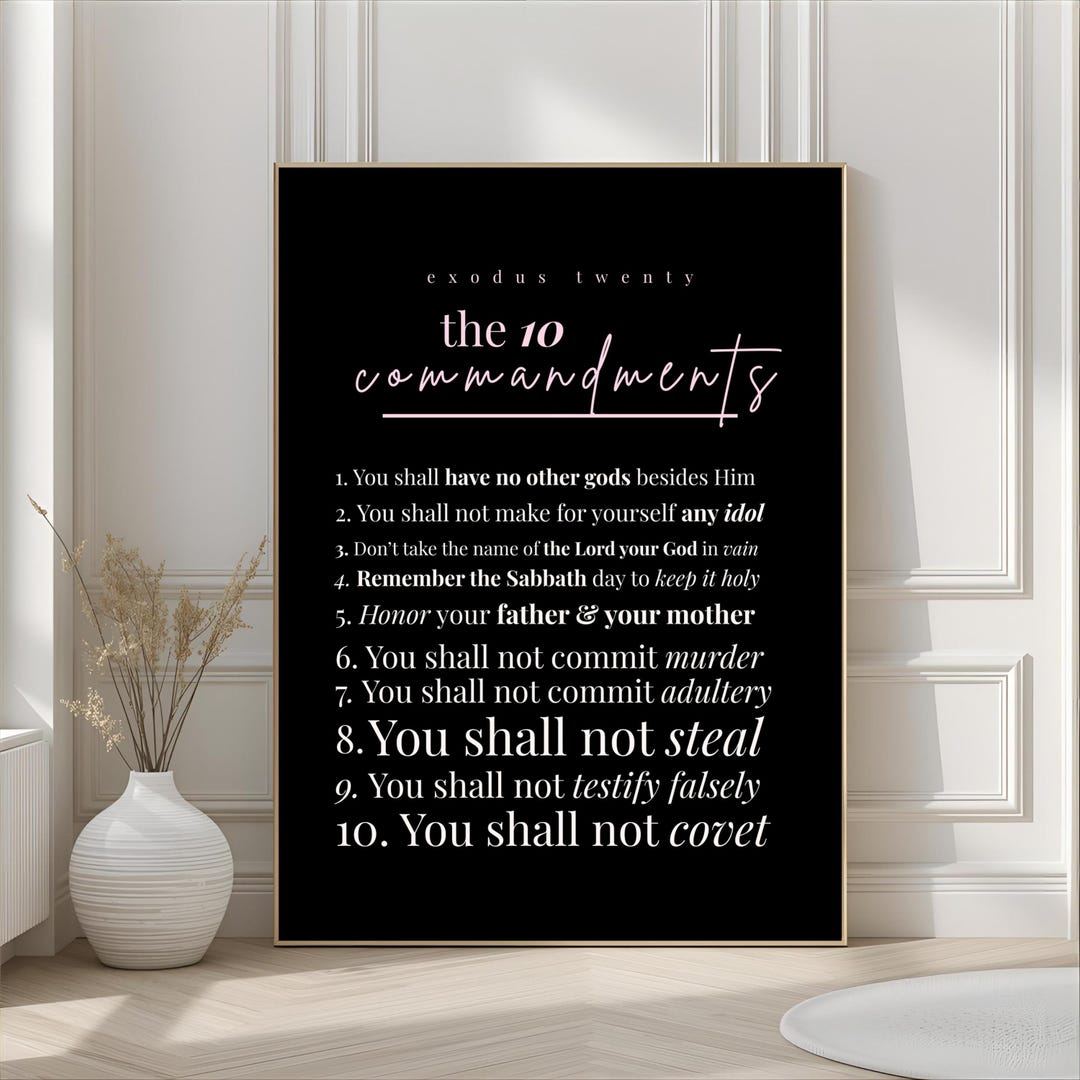 The Ten Commandments Wall Art | Exodus 20, 10 Commandments Printable ...