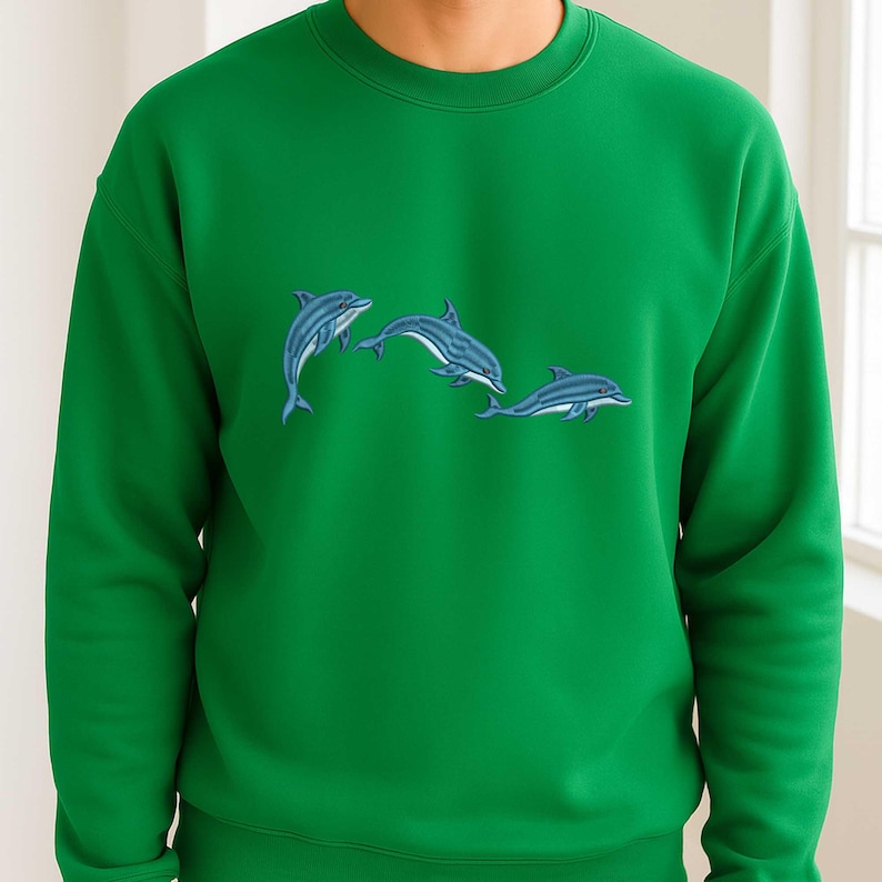 Dolphin Embroidery, Ocean Dolphin Embroidery Design, Sea Animal ...