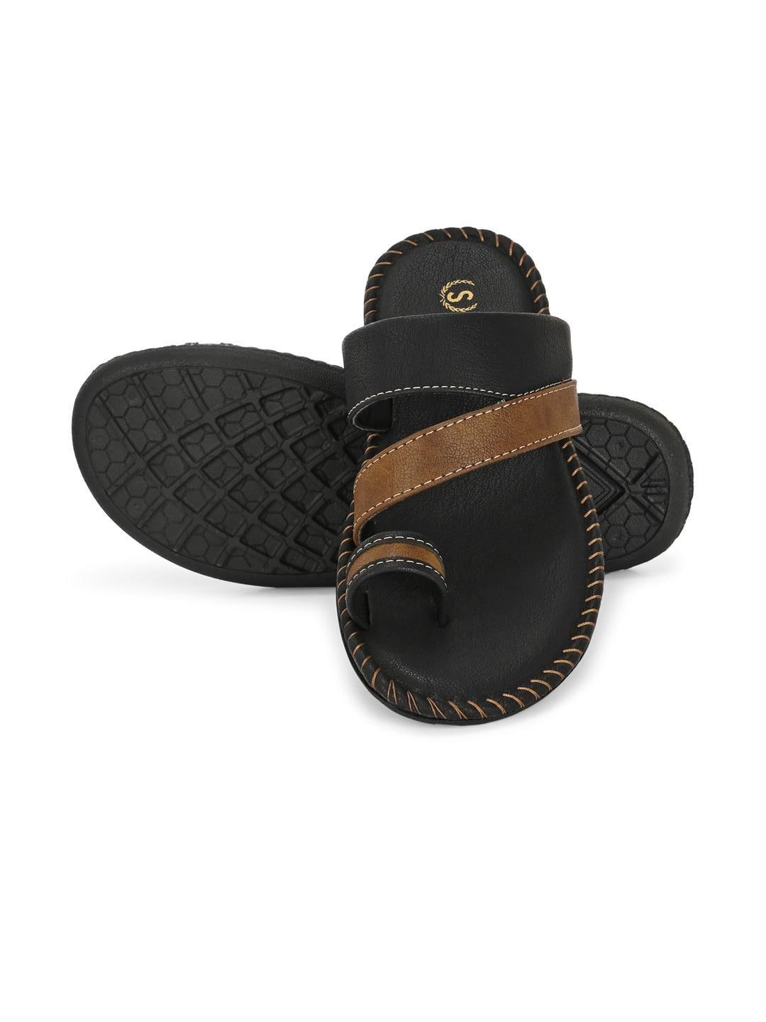 Handcrafted Mens Faux Leather Kolhapuri Chappals: Ethnic Slip-on ...
