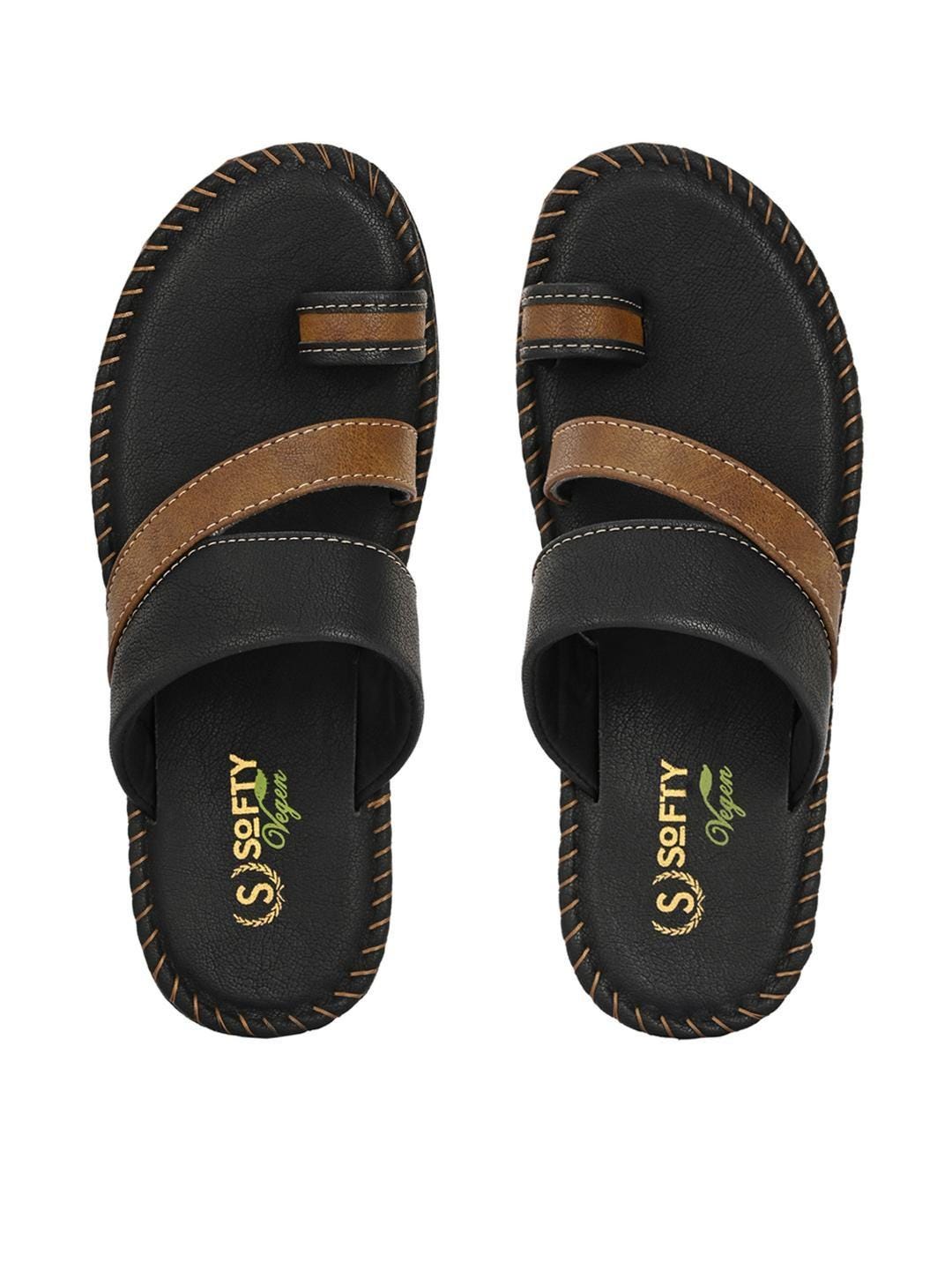 Handcrafted Mens Faux Leather Kolhapuri Chappals: Ethnic Slip-on ...