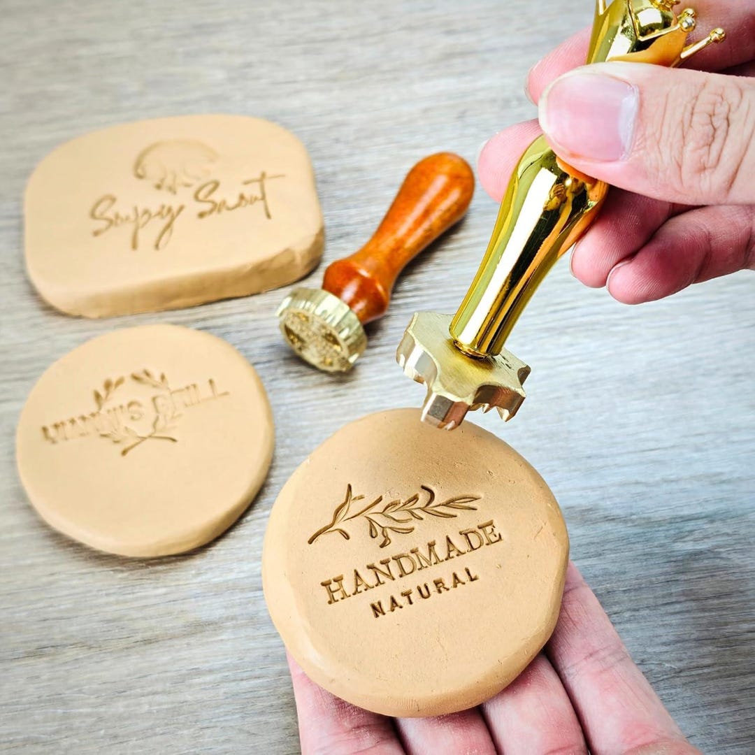 Custom Pottery Stamp Clay Signature Custom Brass Stamp for Pottery ...