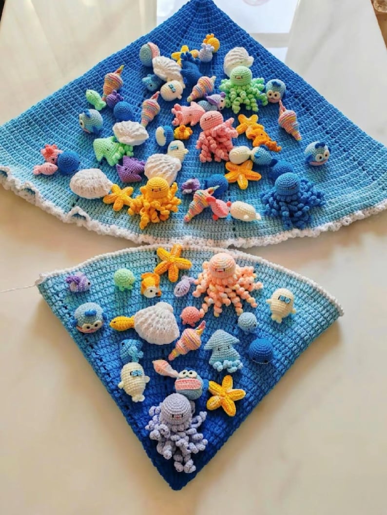 Sea Ocean Flower Bouquet Blanket Crochet Pattern| Sea Snail Shell ...