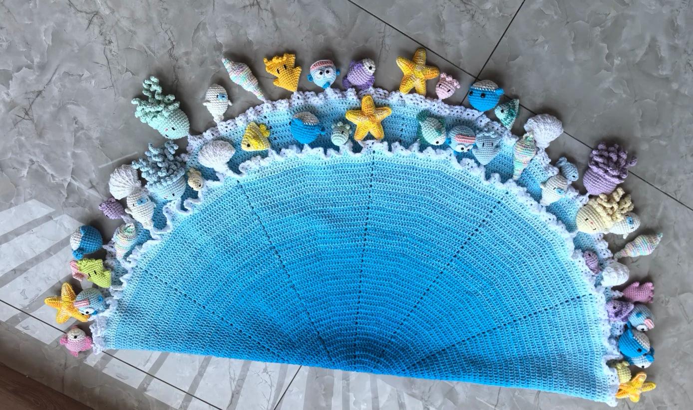 Sea Ocean Flower Bouquet Blanket Crochet Pattern| Sea Snail Shell ...