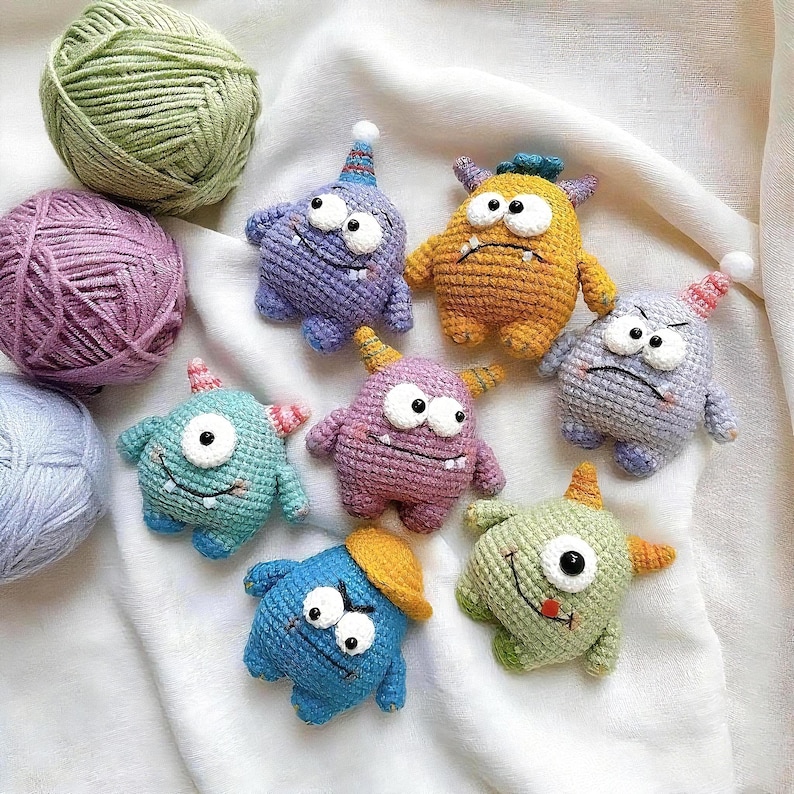 Halloween Monsters Set Crochet Pattern | Tiny Amigurumi With Many ...