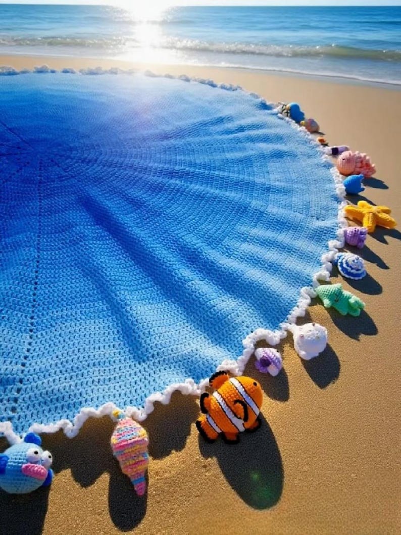 Sea Ocean Flower Bouquet Blanket Crochet Pattern| Sea Snail Shell ...