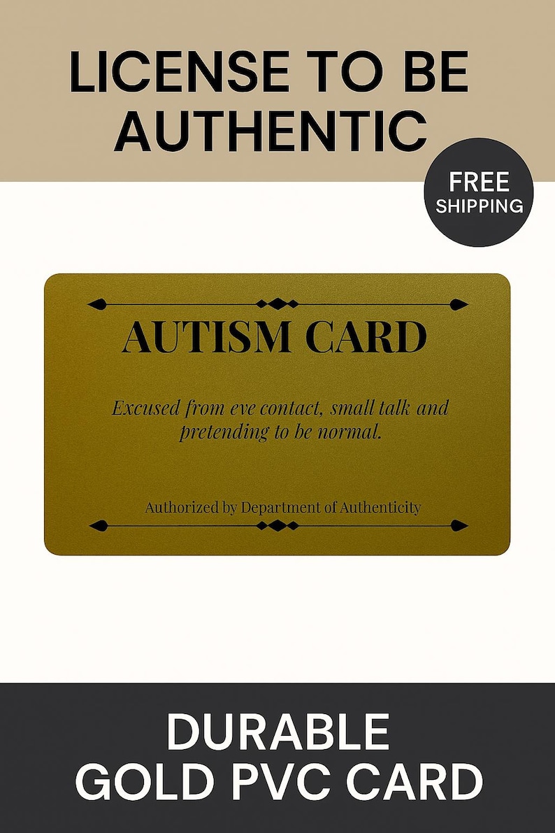 Autism Card – Funny Autism Gift | Gold PVC Wallet Card | Cheeky ...