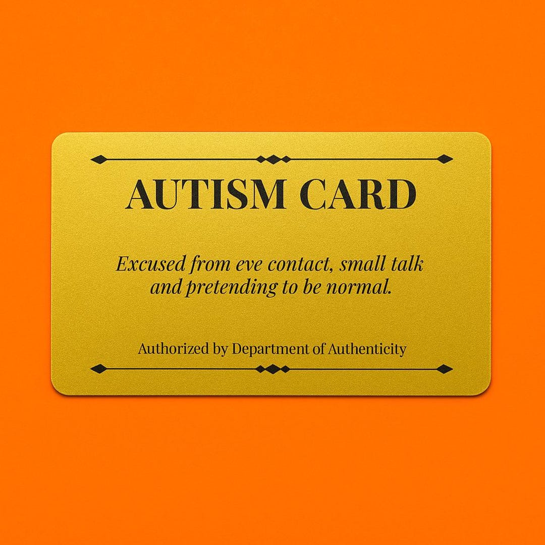 Autism Card – Funny Autism Gift | Gold PVC Wallet Card | Cheeky ...