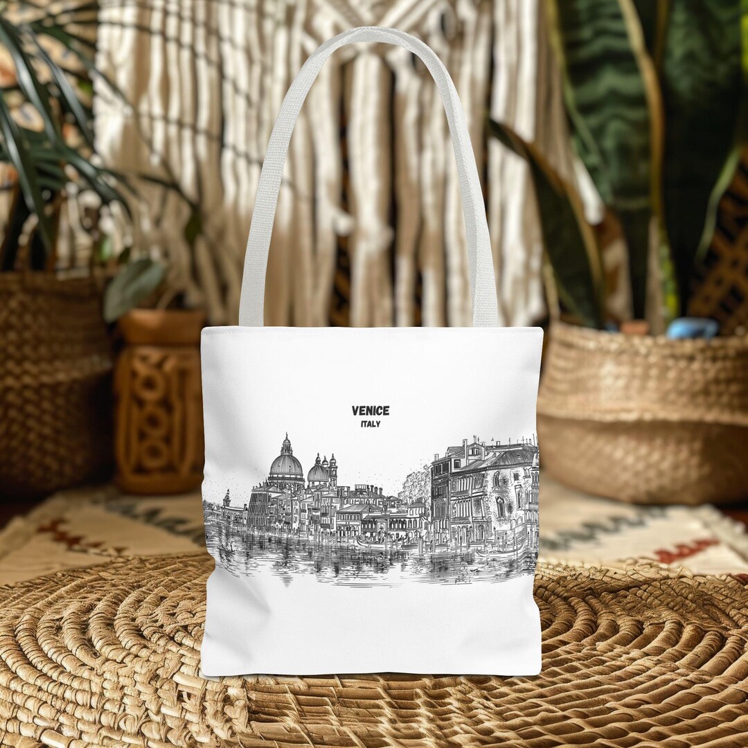 Venice Tote Bag, Italy, White Tote Bag, Reusable Shopping Tote Bag ...