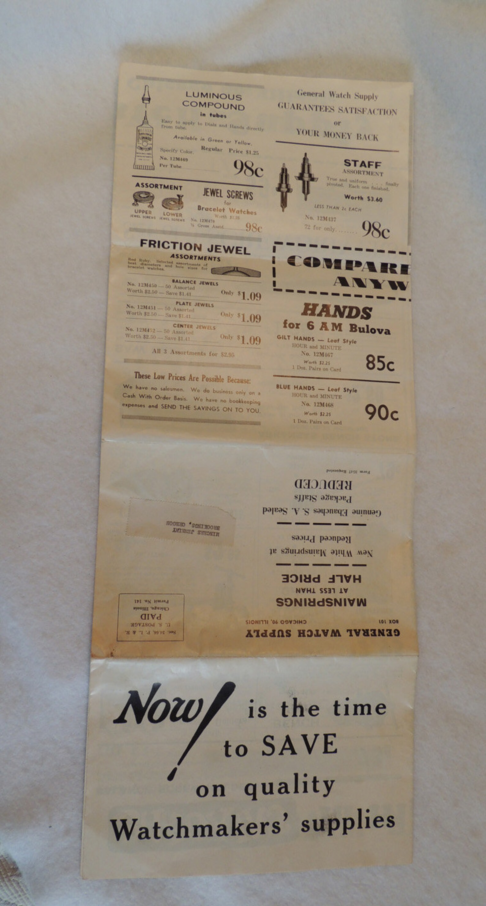 Vintage 1940's General Watch Supply Illustrated Catalog / - Etsy