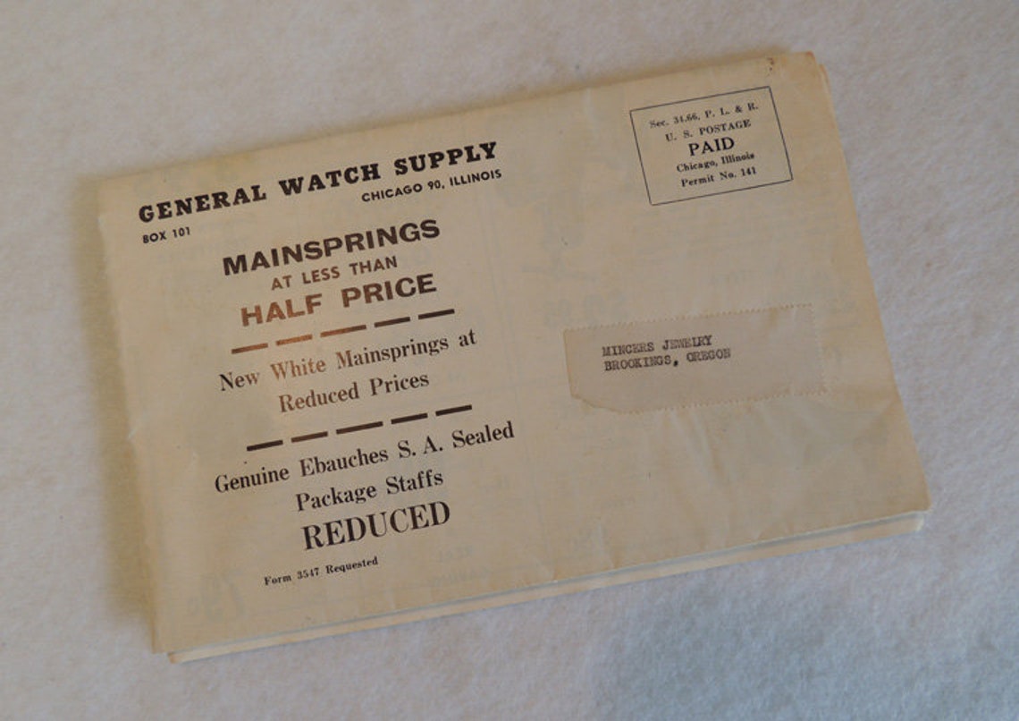 Vintage 1940's General Watch Supply Illustrated Catalog / Brochure ...