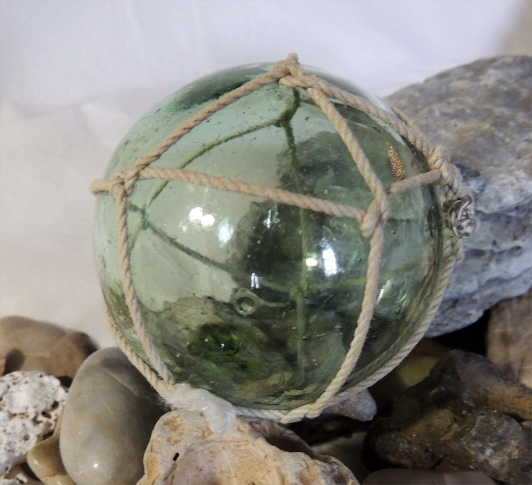 Vintage Japanese Glass Fishing Float.. Moss Green, Rare Makers Mark ...