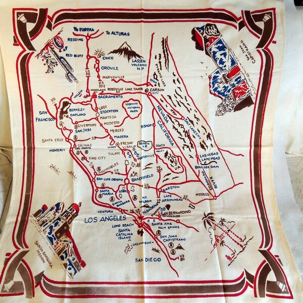 Vintage Map Tablecloth - Etsy