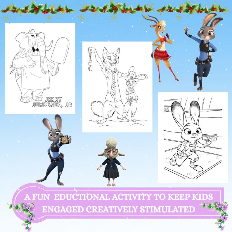 Zootopia 2 Coloring Pages for Kids: 30 Simple Design( PDF Download ...