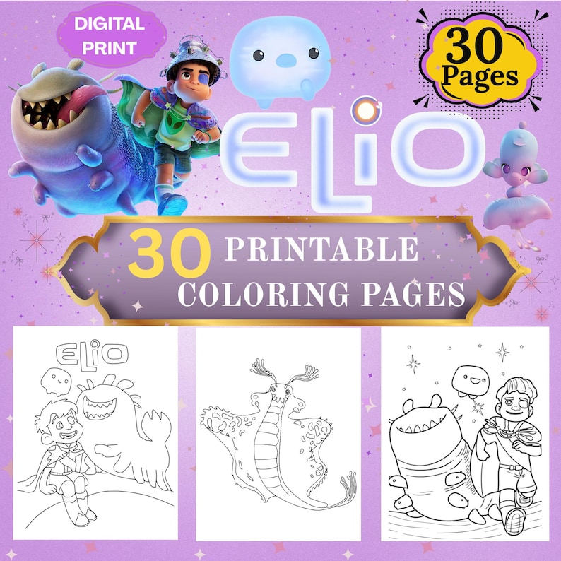 Elio Coloring Pages for Kids: 30 Simple Design( PDF Download) Digital ...