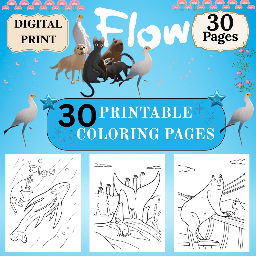 Flow Coloring Pages for Kids: 30 Simple Design( PDF Download) Digital ...