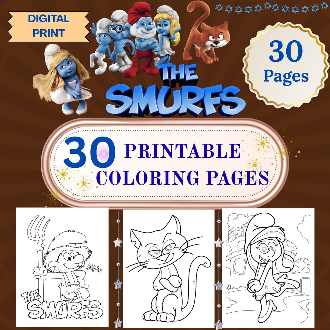 The Smurfs Coloring Pages for Kids: 30 Simple Design( PDF Download ...