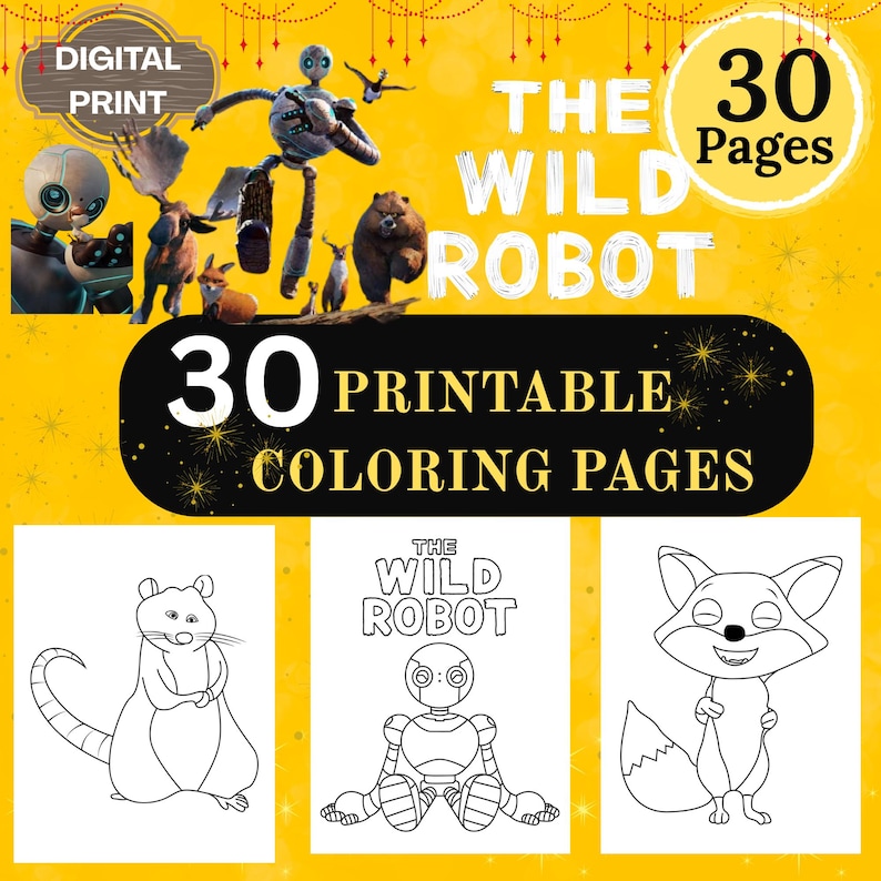 The Wild Robot Coloring Pages for Kids: 30 Simple Design( PDF Download ...