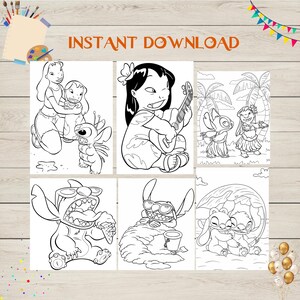 Lilo and Stitch Coloring Pages for Kids :30 Printable Print(pdf ...