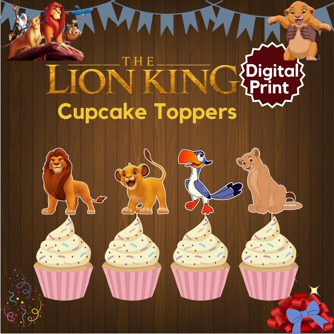 The Lion King Cupcake Topper, Cake Toppers, Decoration, Instant Digital ...