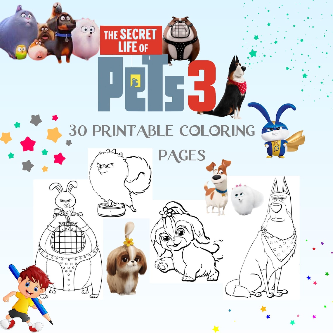 30 the Secret Life of Pet 3 Coloring Pages for Kids (PDF Download ...