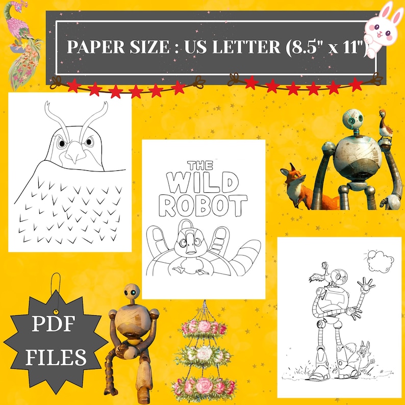 The Wild Robot Coloring Pages for Kids: 30 Simple Design( PDF Download ...