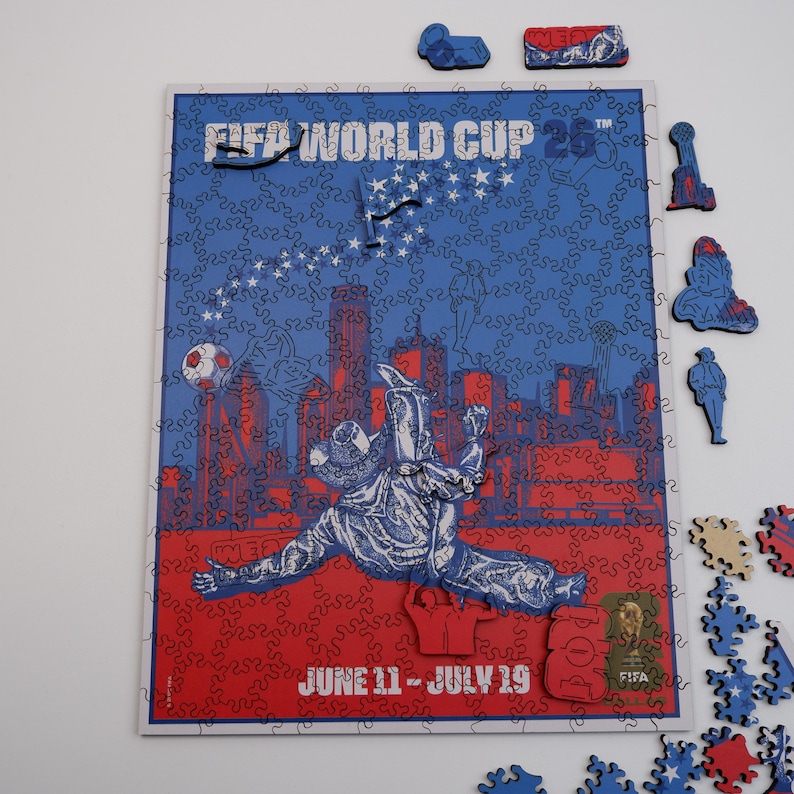 FIFA World Cup 26™ Official Licensed Wooden Football Jigsaw Puzzle 200 ...