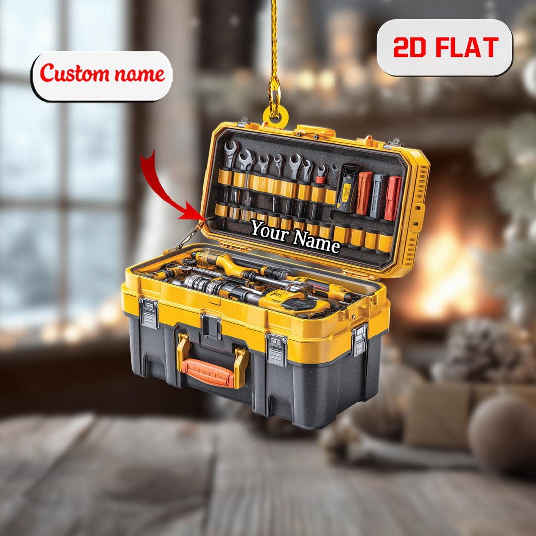 Custom Toolbox Christmas Ornament: 2D Acrylic Handyman Gift - Etsy