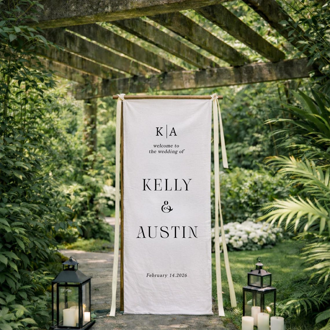 Custom Linen Wedding Sign, Fabric Wedding Sign, Custom Welcome Sign ...