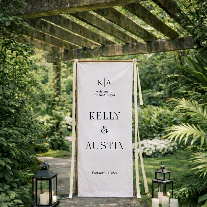 Custom Linen Wedding Sign, Fabric Wedding Sign, Custom Welcome Sign ...