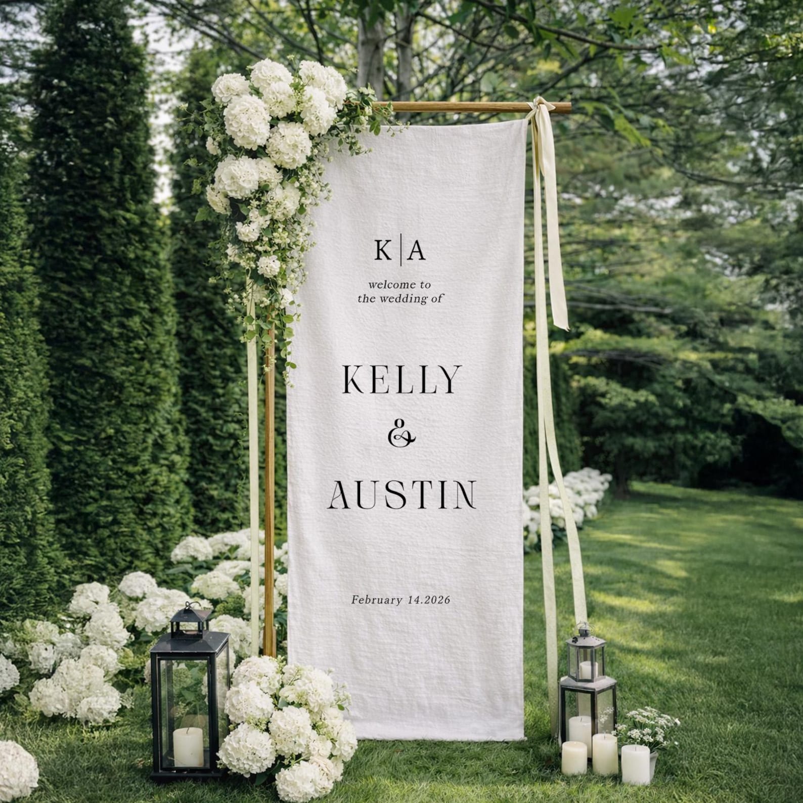 Custom Linen Wedding Sign, Fabric Wedding Sign, Custom Welcome Sign ...