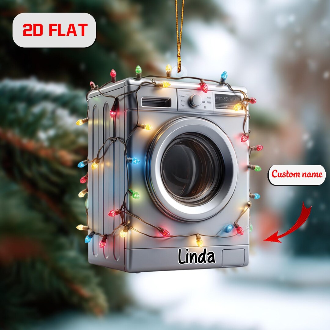 2D Washing Machine Christmas Ornament,acrylic Laundry Decor,custom Name ...