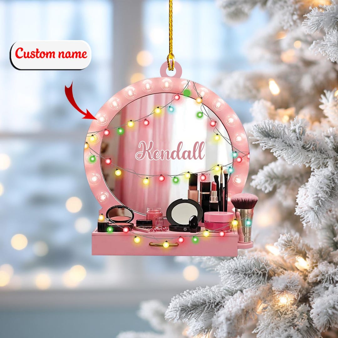Personalized Makeup Vanity Christmas Ornament: 2D Acrylic Gift for ...