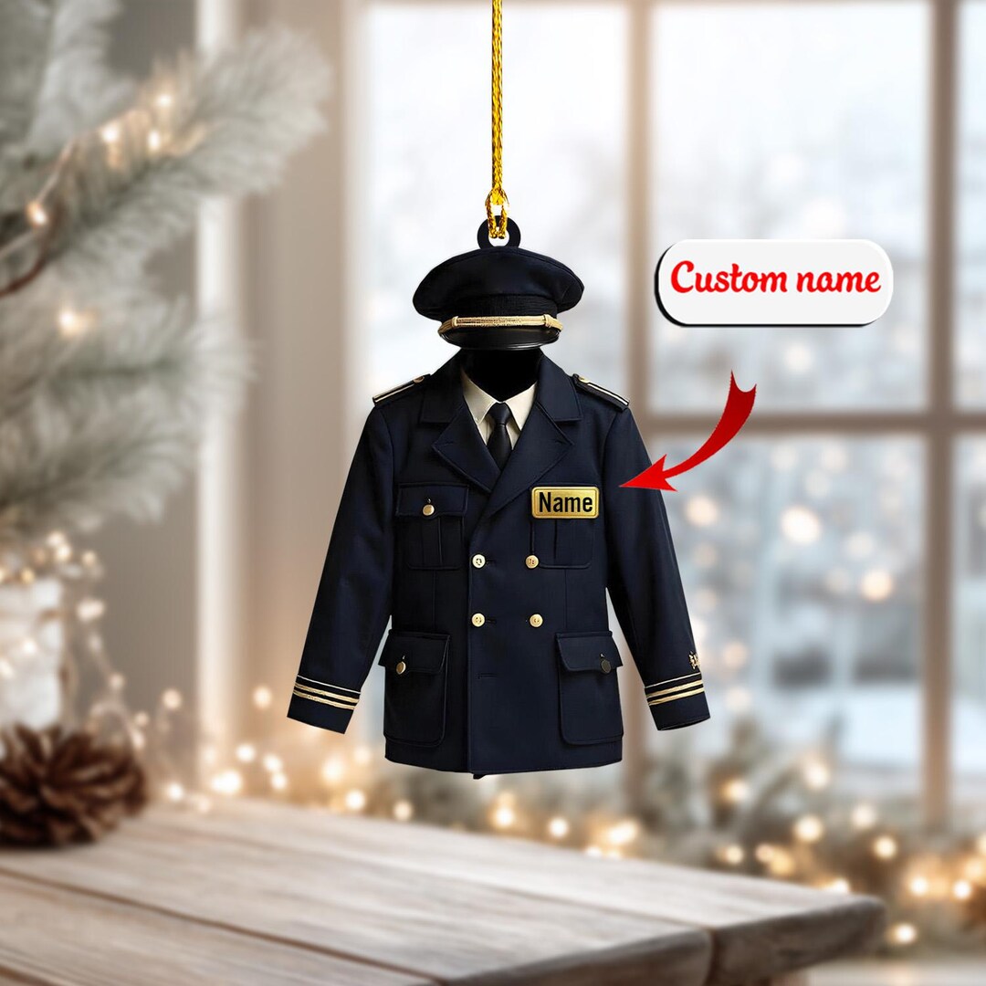 Custom Name 2D Acrylic Police Officer Ornament, Custom Christmas Tree ...