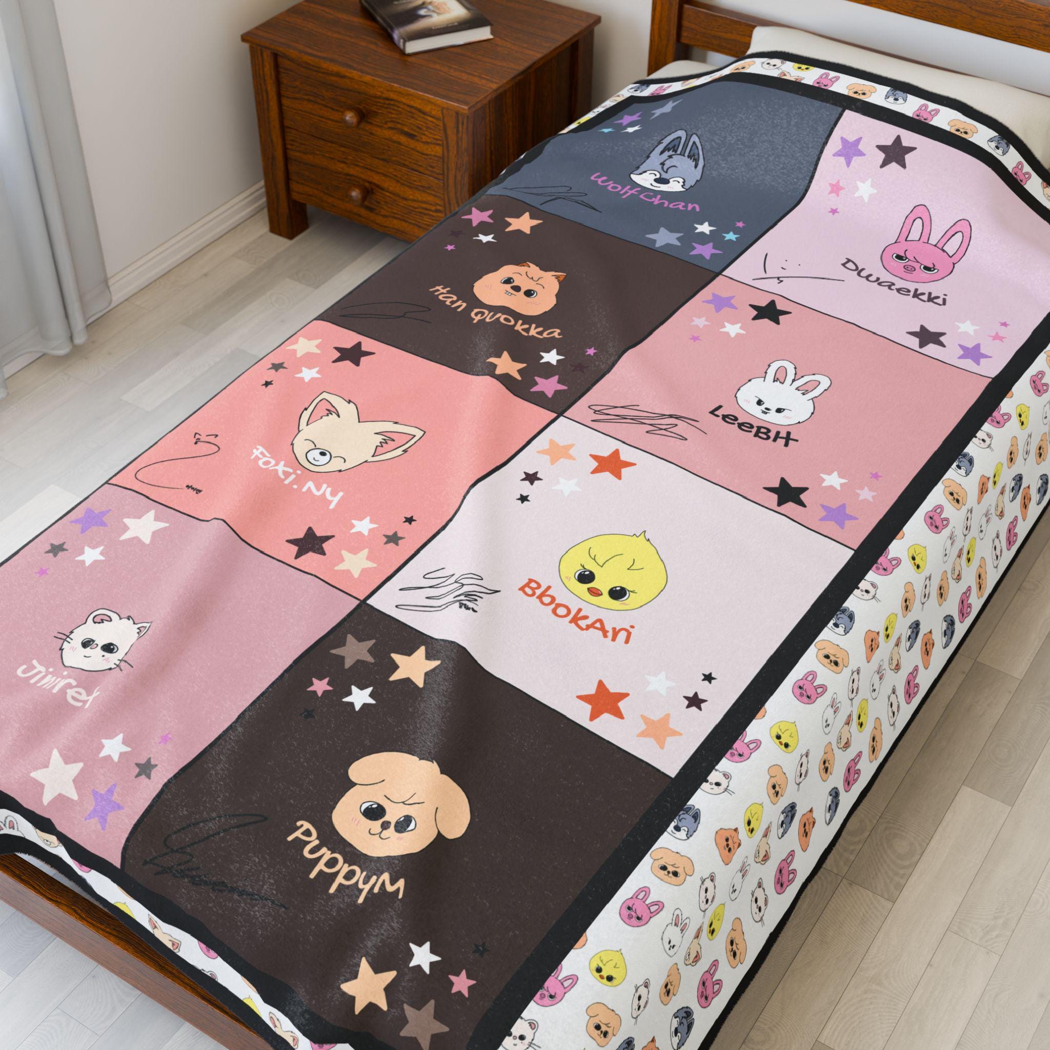 Stray Kids Skzoo Fan Art Blanket: K-pop Throw Blanket - Etsy